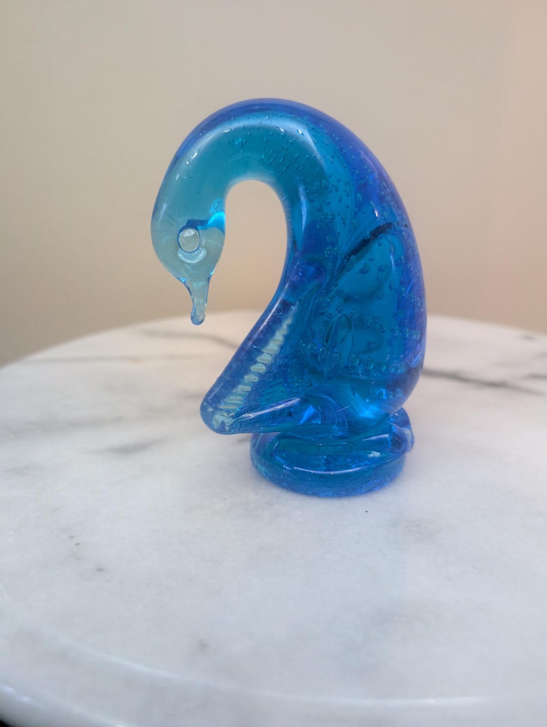 Hand Blown Blue Glass Goose Figurine: Altaglass Canadian Art Glass - Etsy