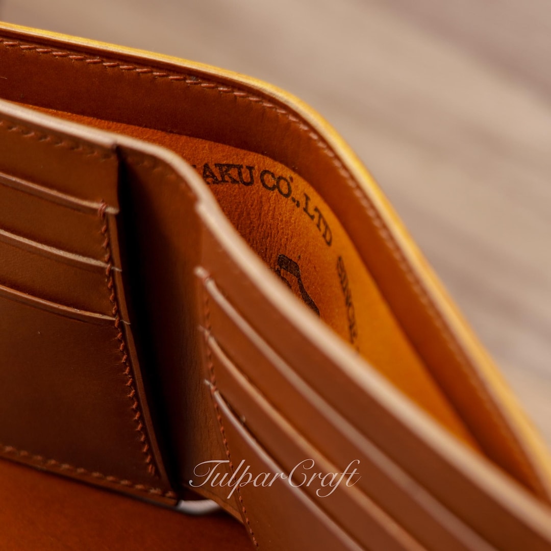 Slim Shinki Shell Cordovan Wallet | Profile via Special Technique - Etsy