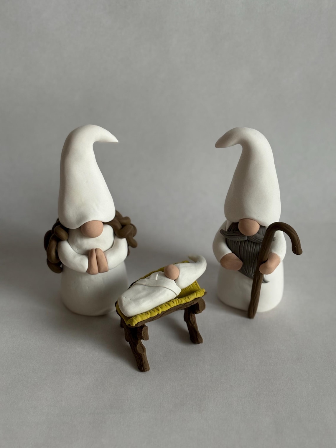 Gnome Nativity Set, Clay Gnometivity Christmas Home Decor - Etsy