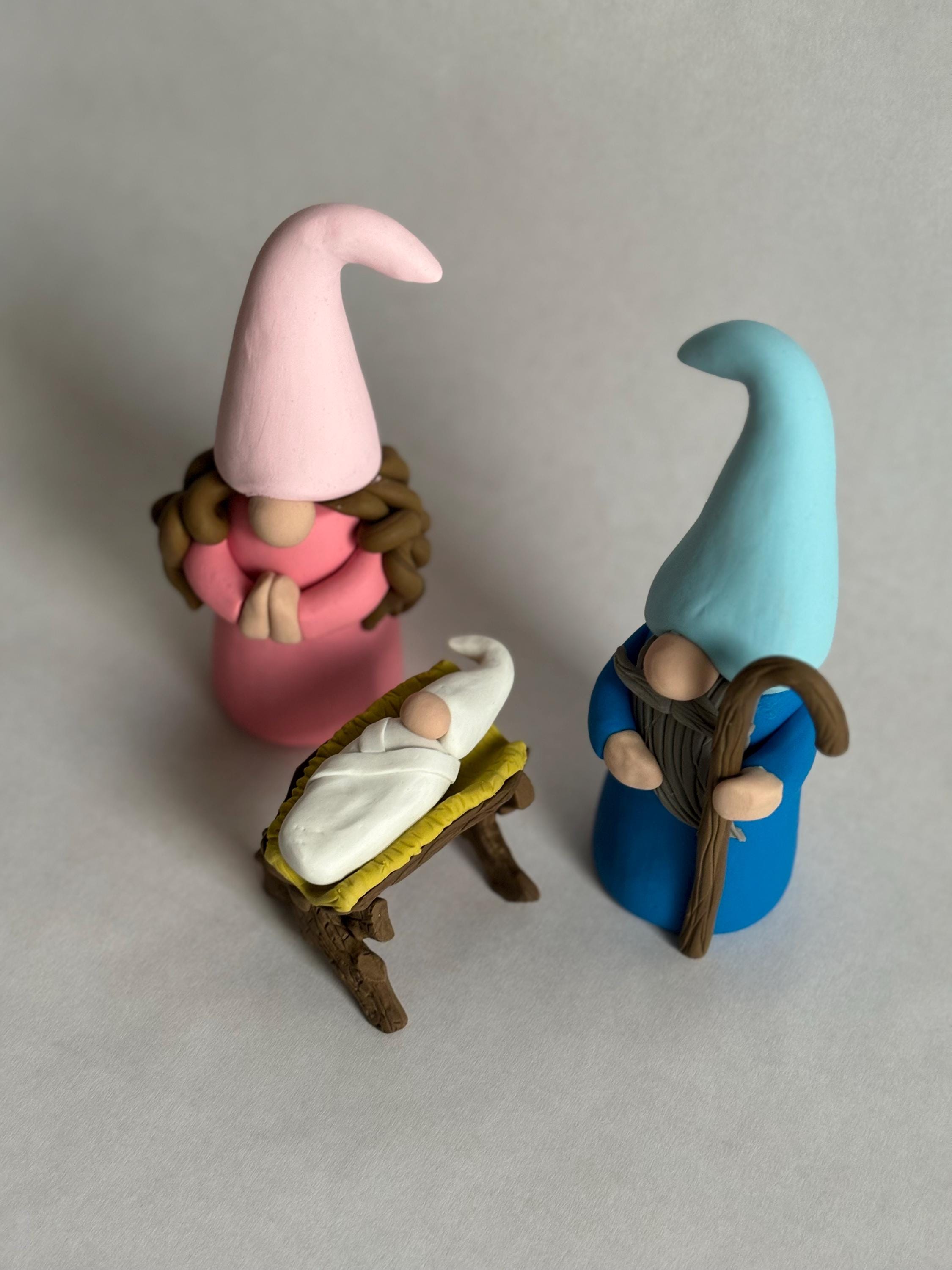 Gnome Nativity Set, Clay Gnometivity Christmas Home Decor - Etsy
