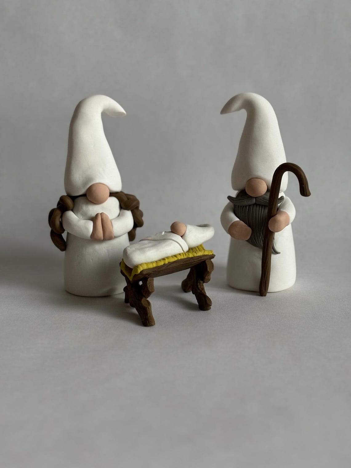 Gnome Nativity Set, Clay Gnometivity Christmas Home Decor - Etsy