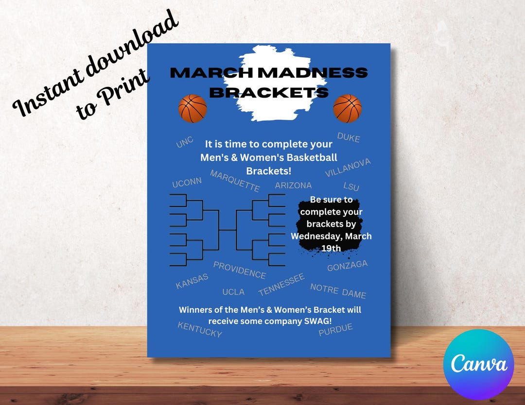 March Madness Bracket Flyer Template - Etsy
