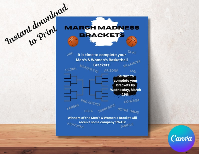 March Madness Bracket Flyer Template - Etsy