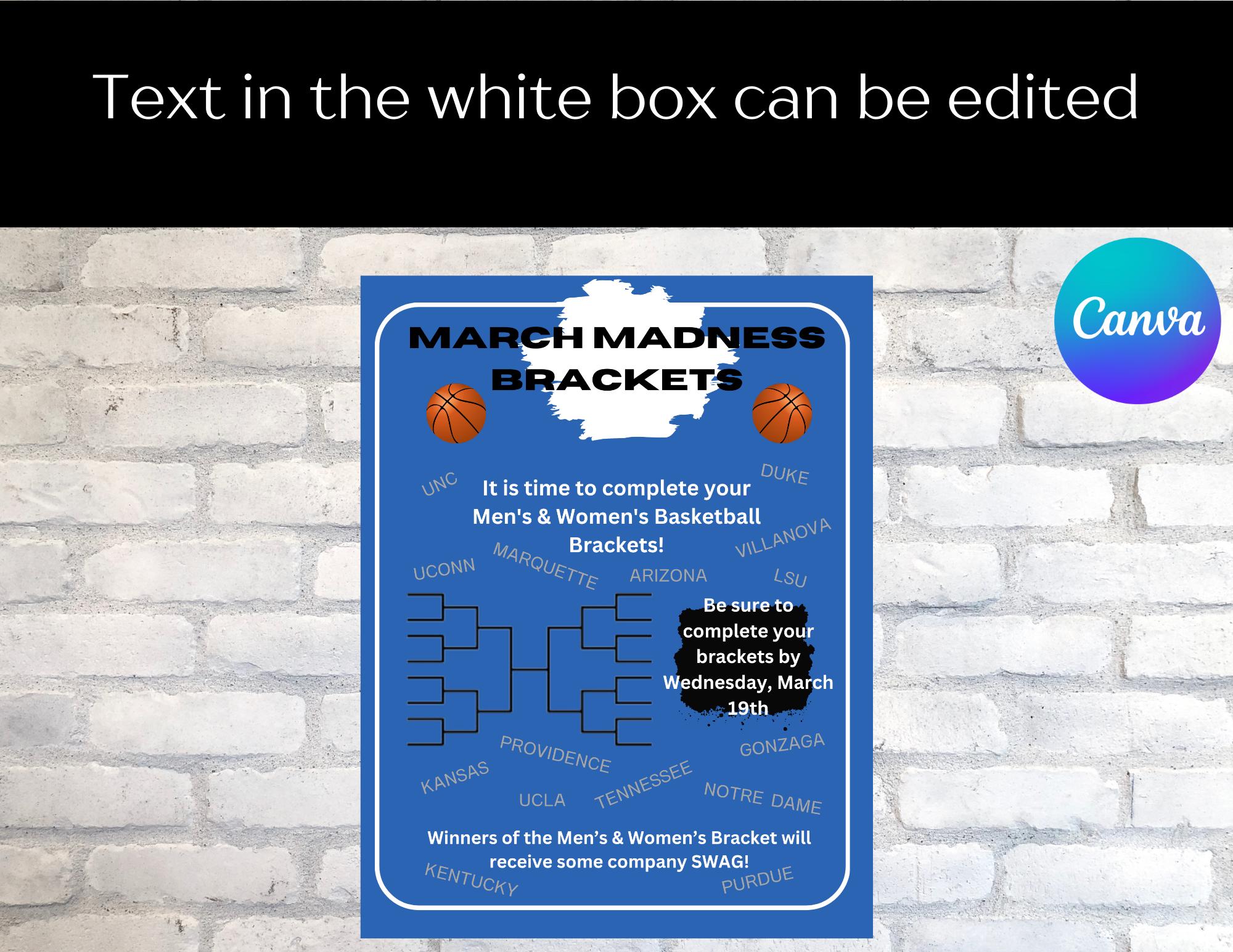 March Madness Bracket Flyer Template - Etsy