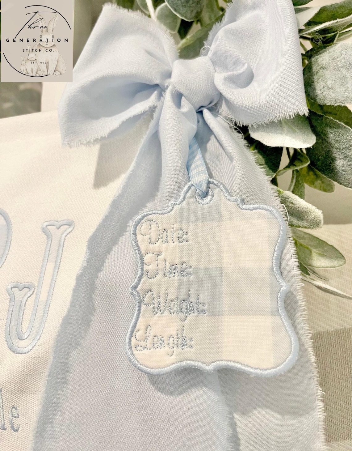 Custom Embroidered Baby Banner, Birth Announcement, Hospital Door Sign ...