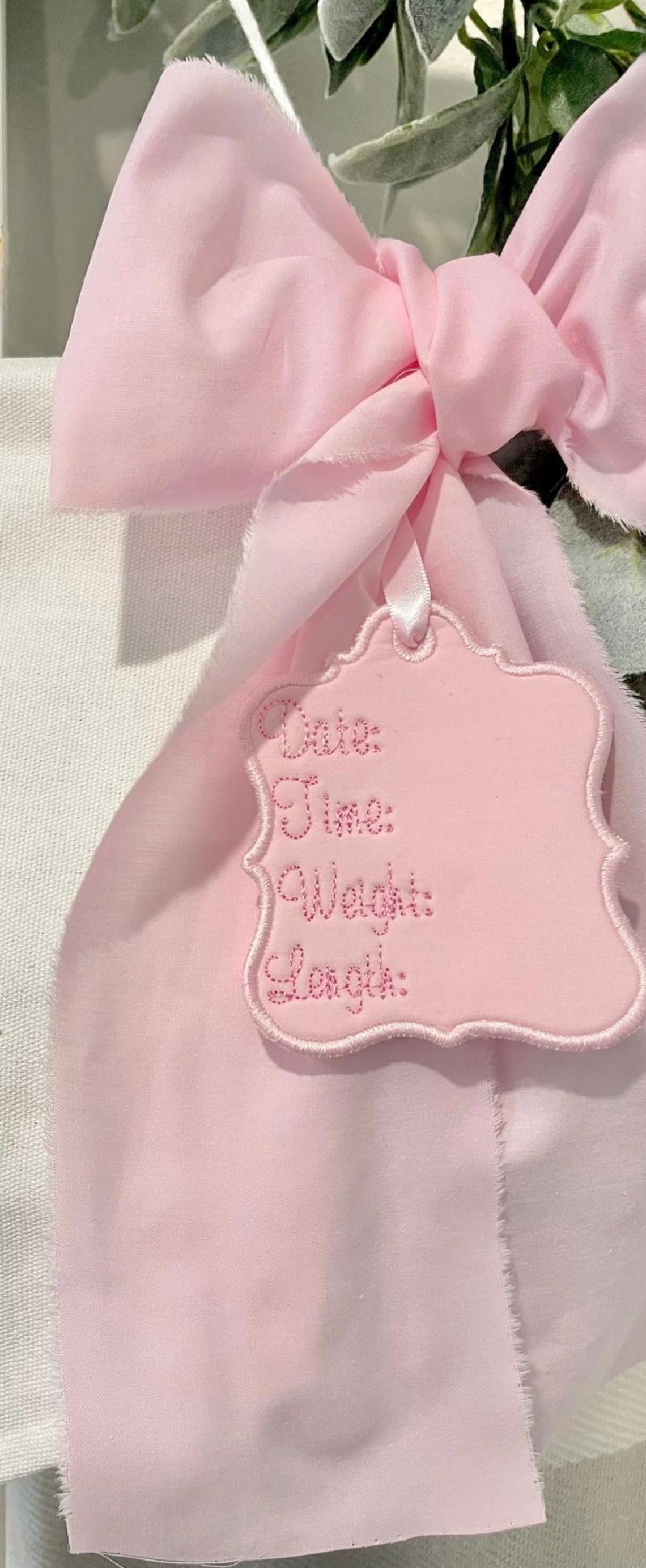 Custom Embroidered Baby Banner, Birth Announcement, Hospital Door Sign ...