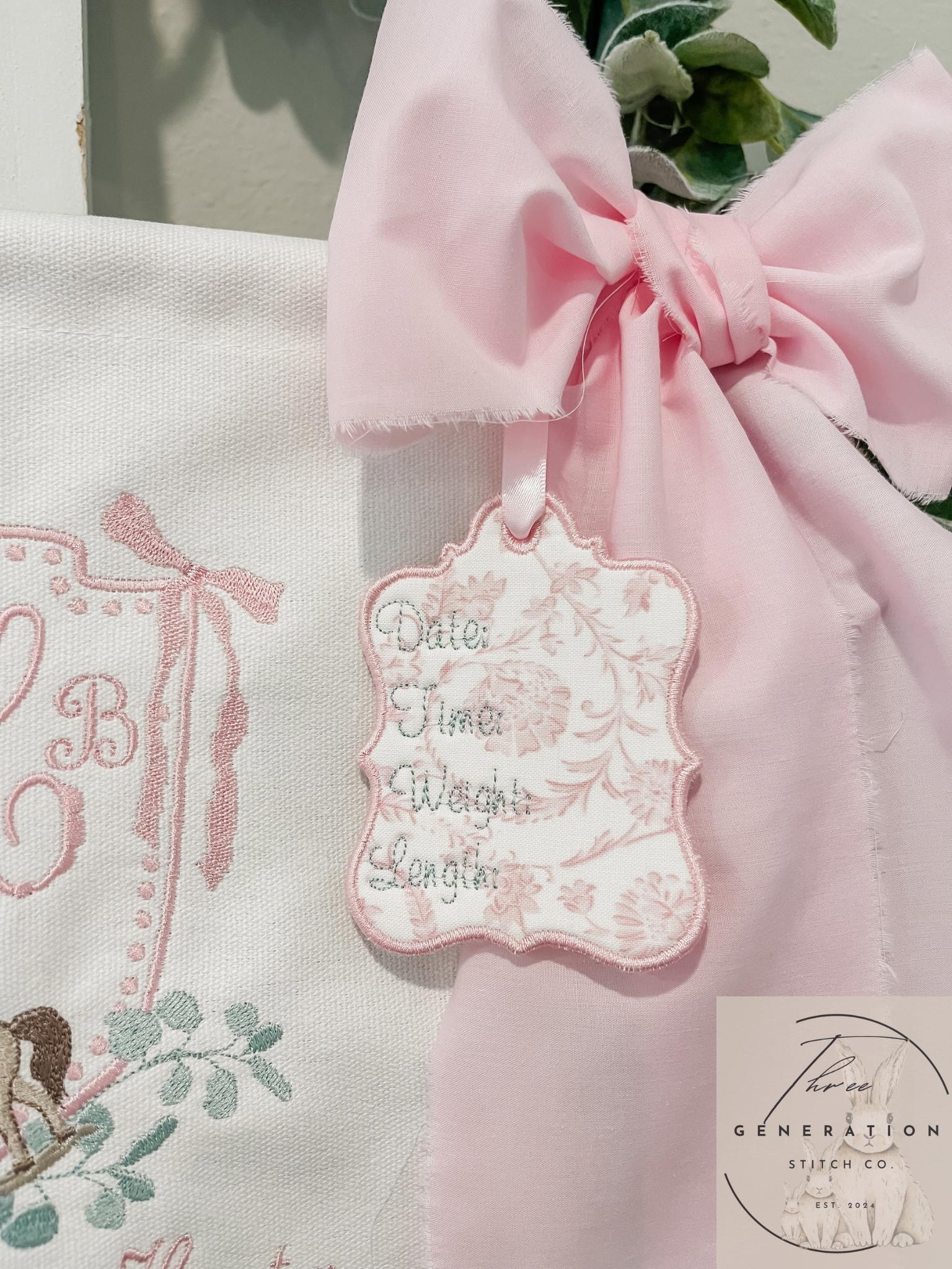 Custom Embroidered Baby Banner, Birth Announcement, Hospital Door Sign ...