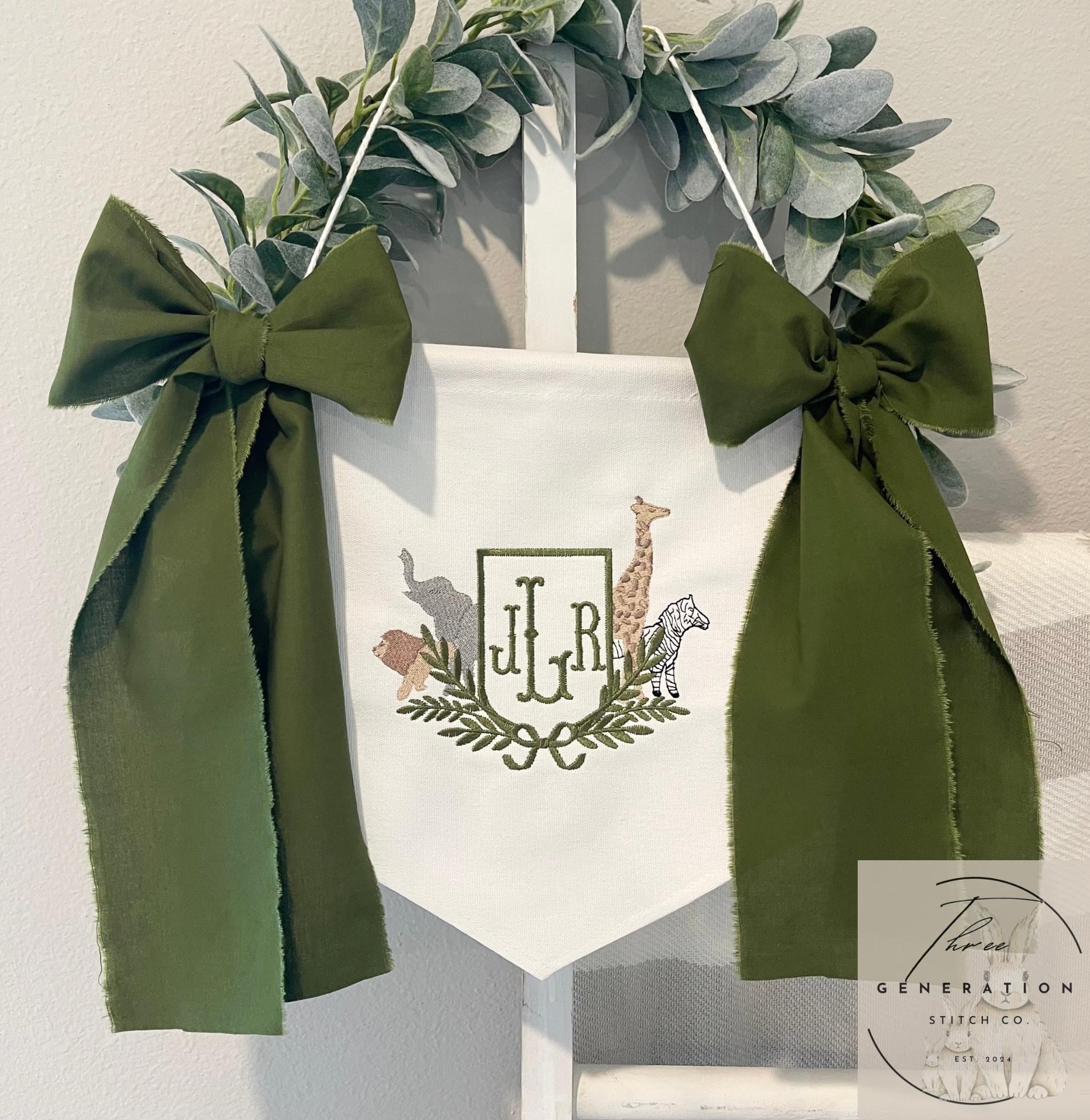 Custom Embroidered Baby Banner, Birth Announcement, Hospital Door Sign ...