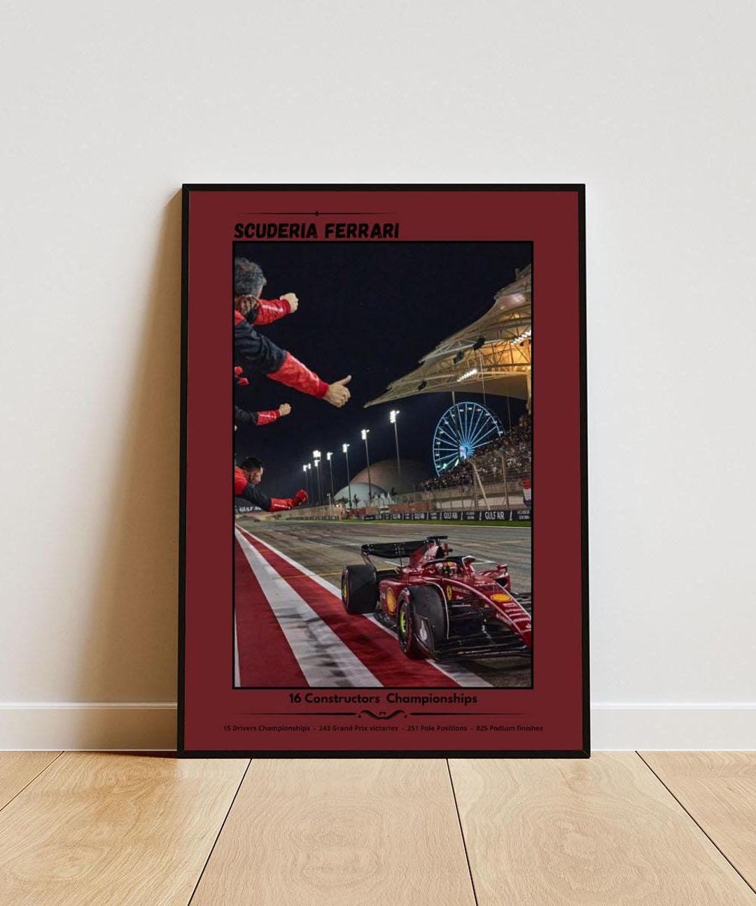 Ferrari F1 Team Poster With Frame, Formula 1 Poster, F1 Aesthetics ...