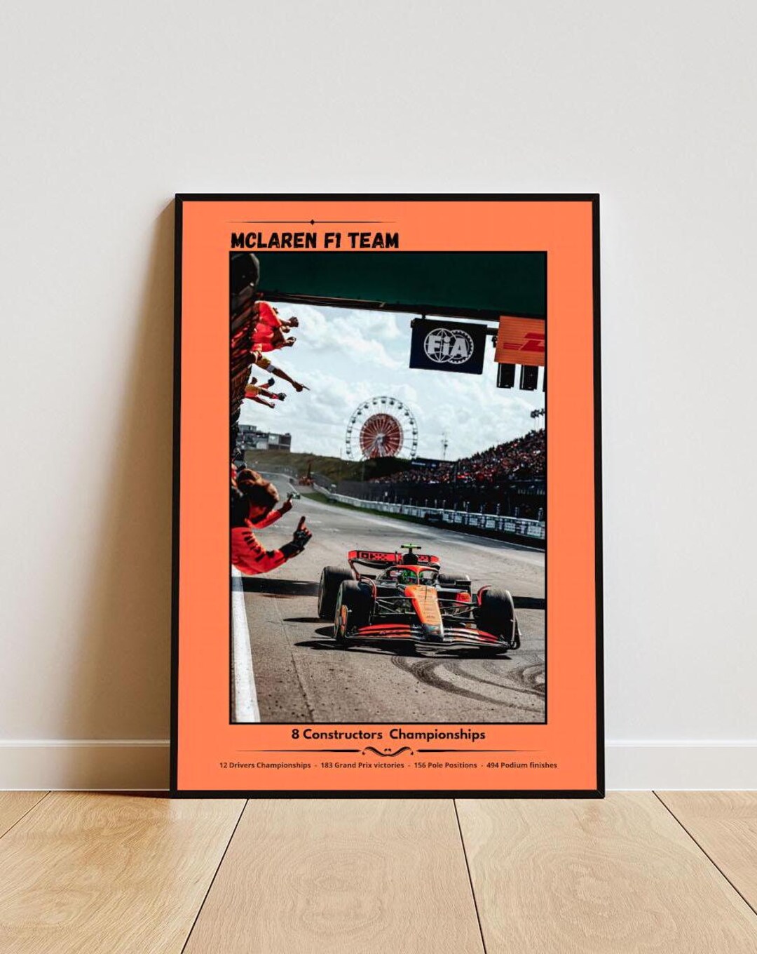 Mclaren F1 Team Poster With Frame, Formula 1 Poster, F1 Aesthetics ...