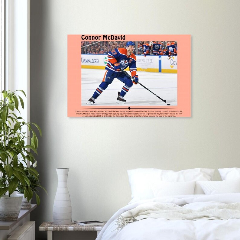 Connor Mcdavid Aesthetic Poster With Frame, Ice Hockey Poster ...