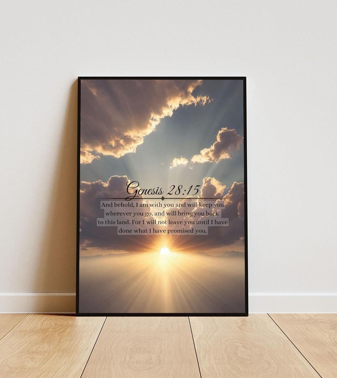 Religious Christian Poster, Aesthetic Religion Poster, Genesis 28:15 ...