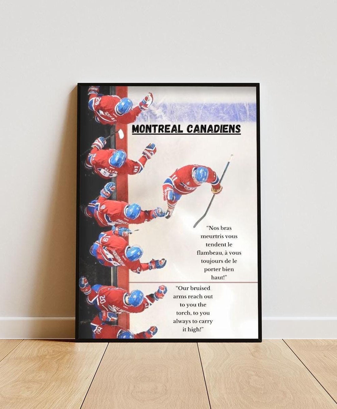 Montreal Canadiens Hockey Team Poster With Frame, Aesthetic Sports ...