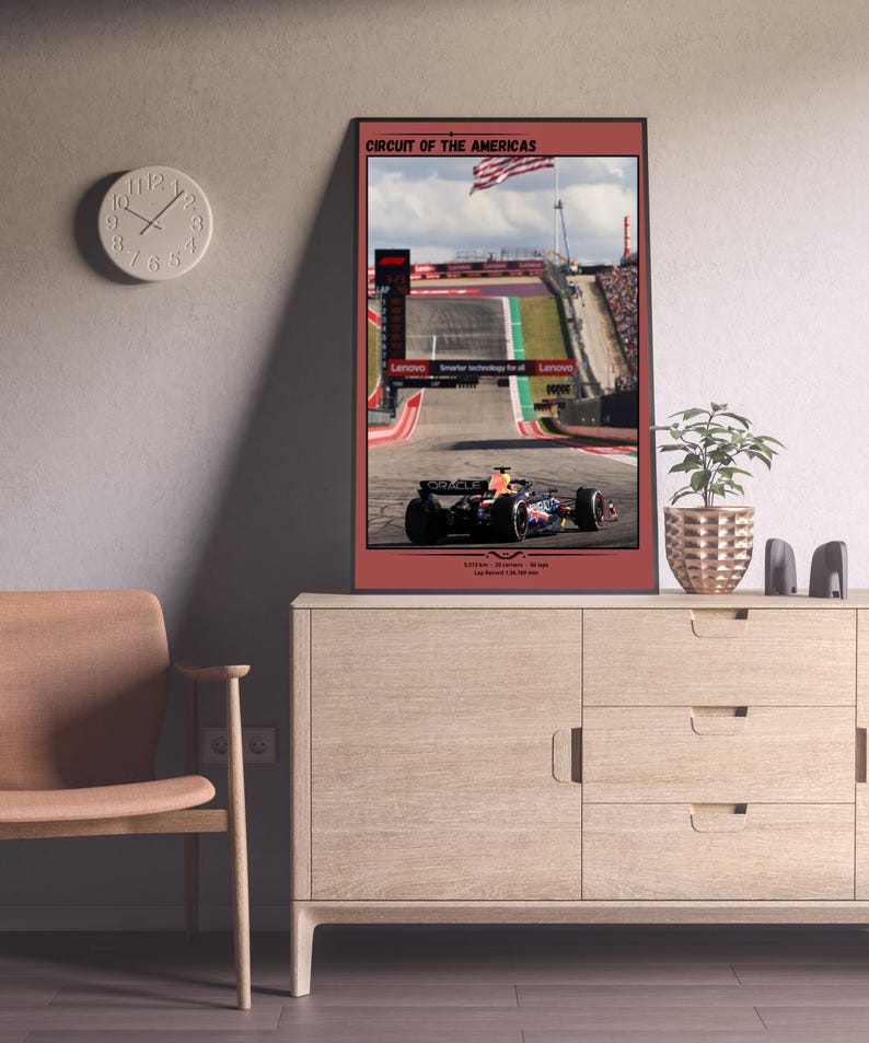 USA Austin F1 Poster With Frame, Formula 1 Poster, F1 Aesthetics, USA ...