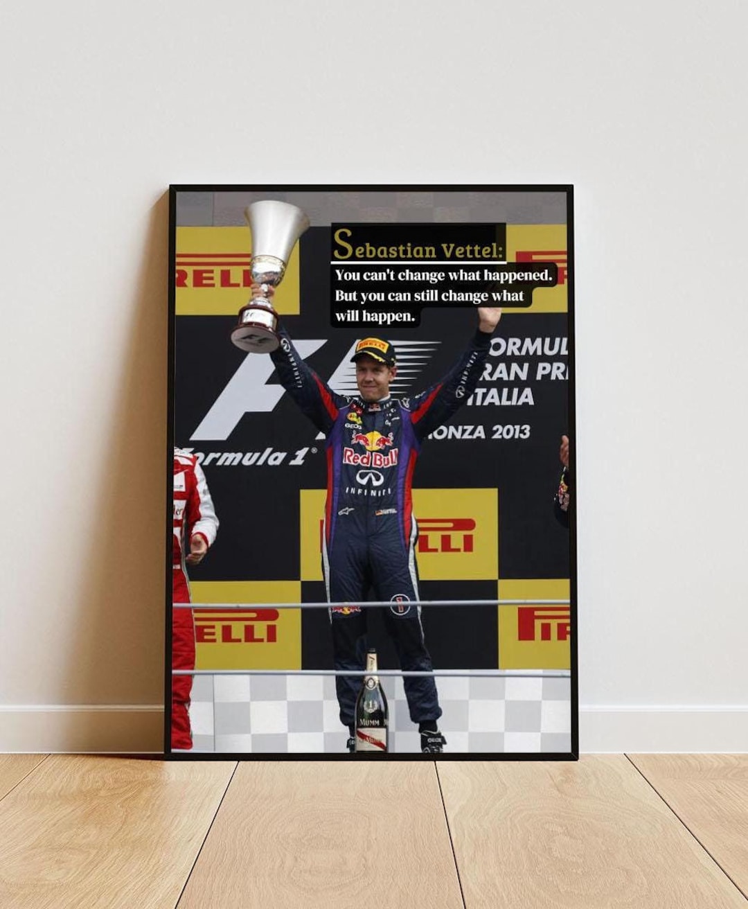 Sebastian Vettel Poster With Frame, Formula 1 Poster, F1 Aesthetics ...