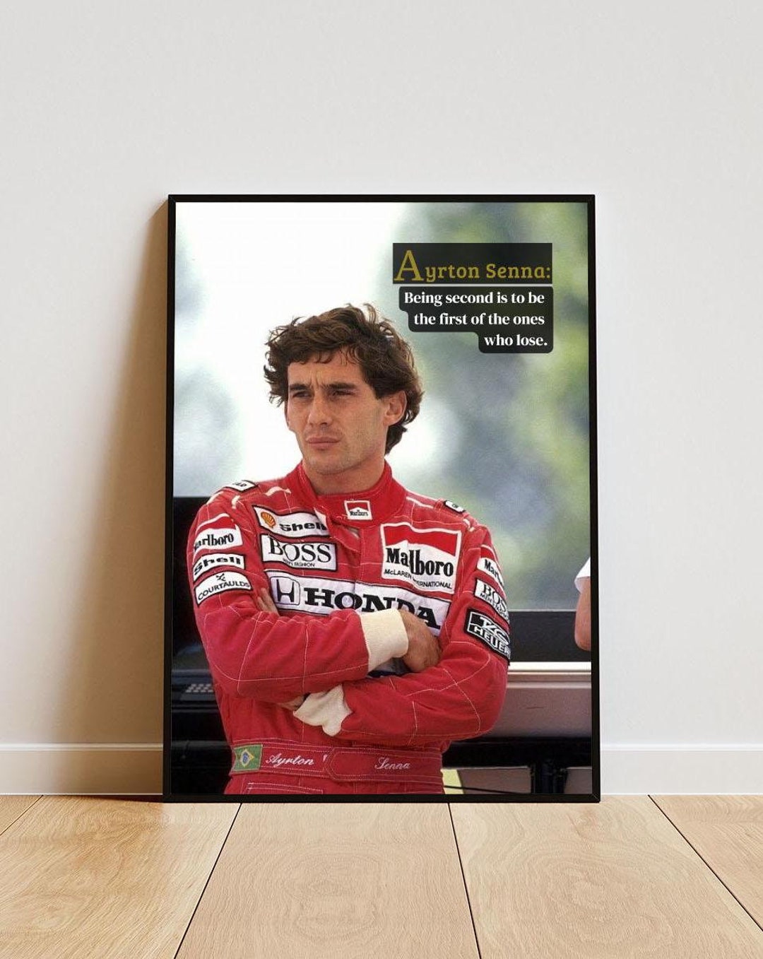Ayrton Senna Poster With Frame, Formula 1 Poster, F1 Aesthetics ...