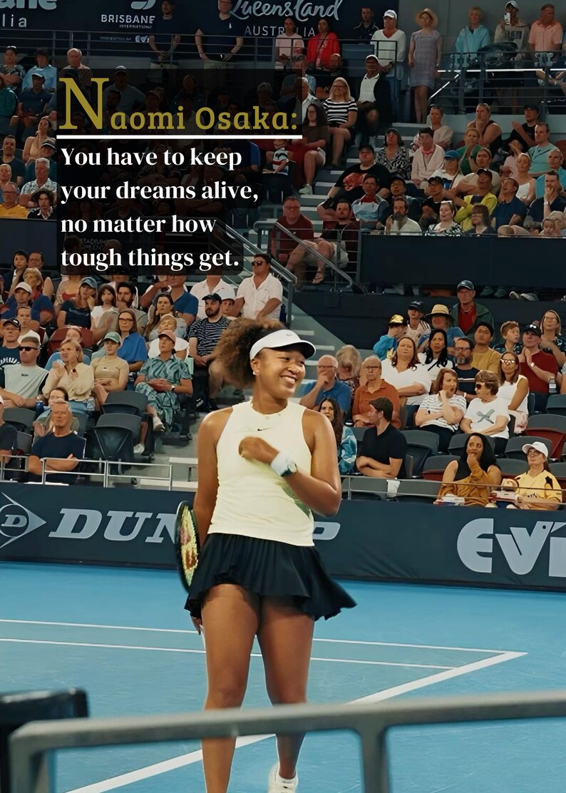 Naomi Osaka Tennis Poster With Frame, Tennis Aesthetic, Tennis Lover ...