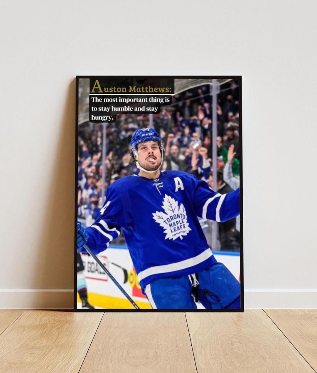 Auston Matthews Poster With Frame, Ice Hockey Poster, Hockey Aesthetic ...