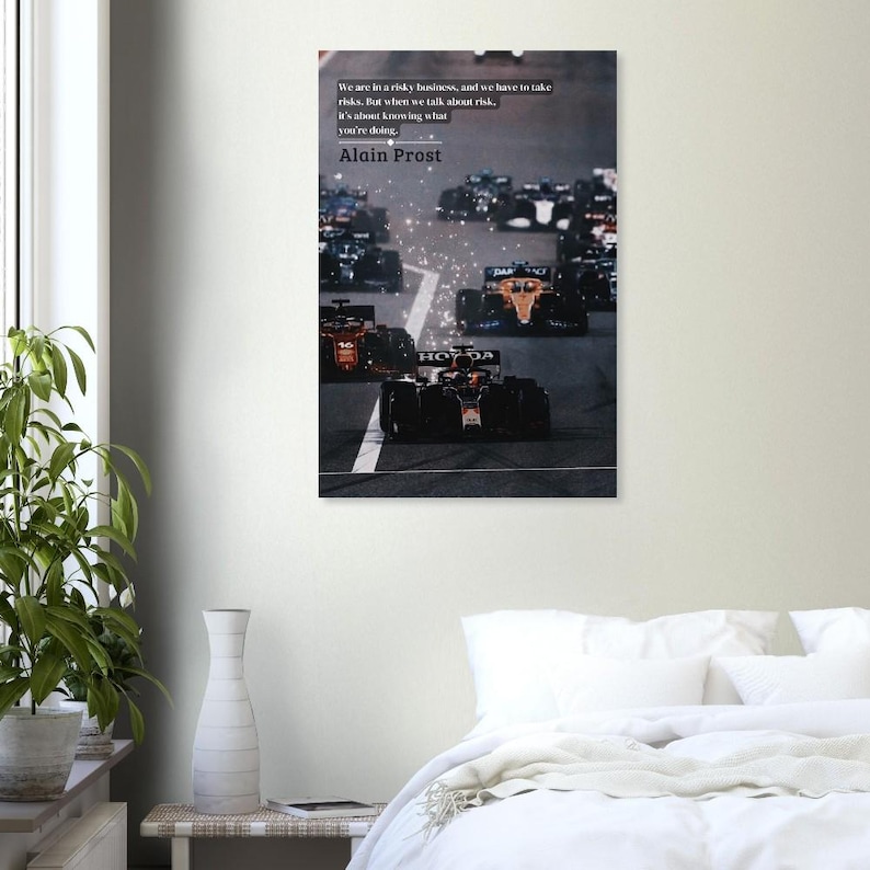 Aesthetic Formula 1 Poster With Frame, Motivational Quote Alain Prost ...