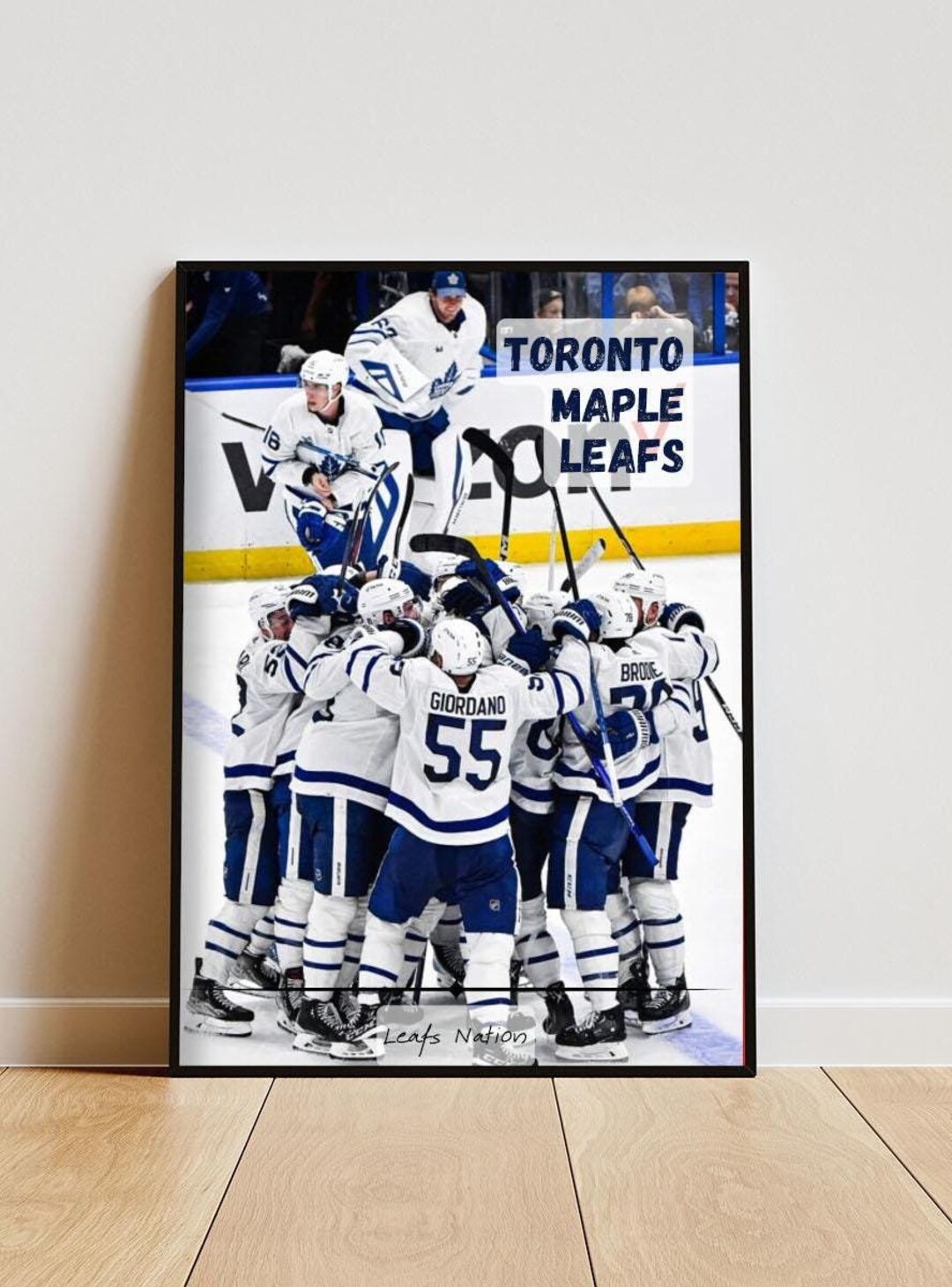Toronto Maple Leafs Team Poster With Frame, Aesthetic Sports Poster ...