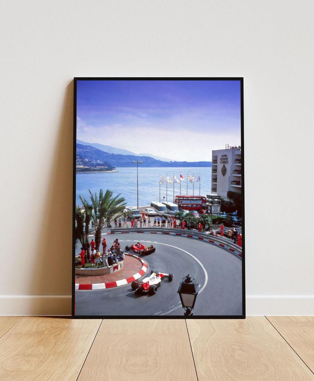 Vintage Monaco F1 Poster With Frame, Formula 1 Poster, F1 Aesthetics ...
