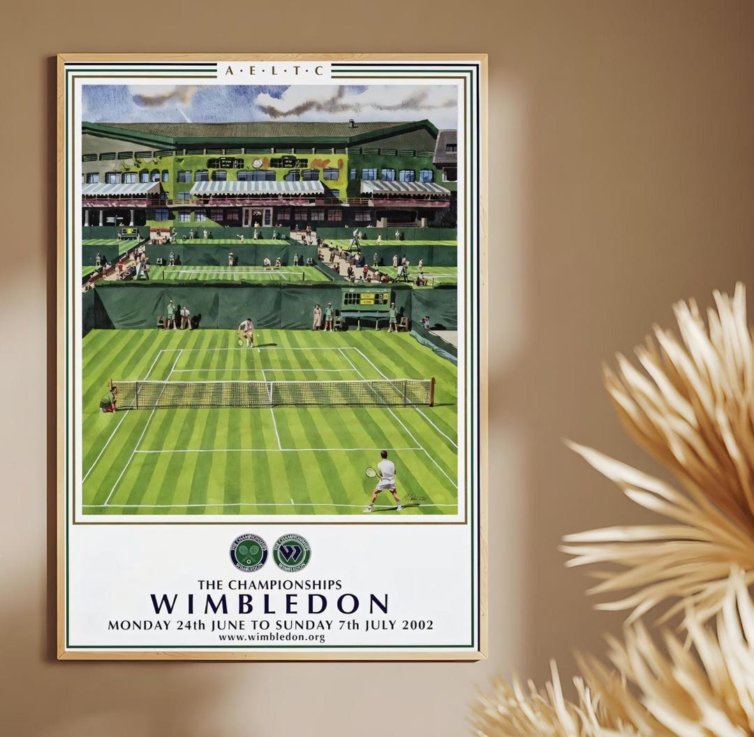 Wimbledon Tennis Poster With Frame, Wimbledon Poster, Tennis Tournament ...