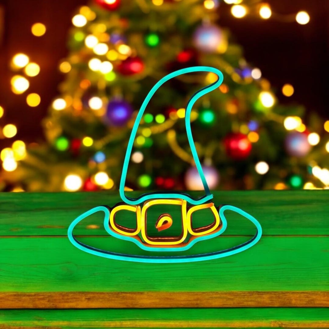 Halloween Witch Hat, Neon Sign, Custom Led, Neon Lights, Neon Art, Neon ...