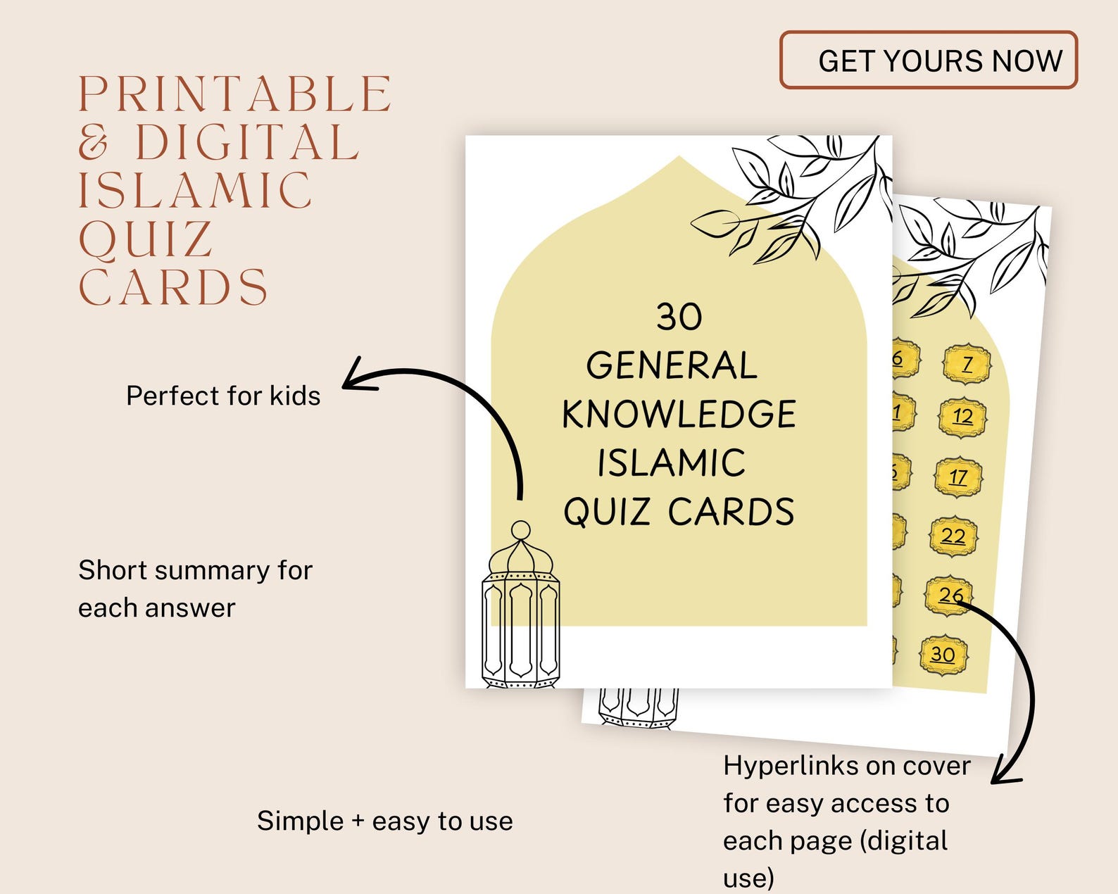 Islamic Trivia Quiz Cards: Fun Islamic Learning (digital & Printable ...