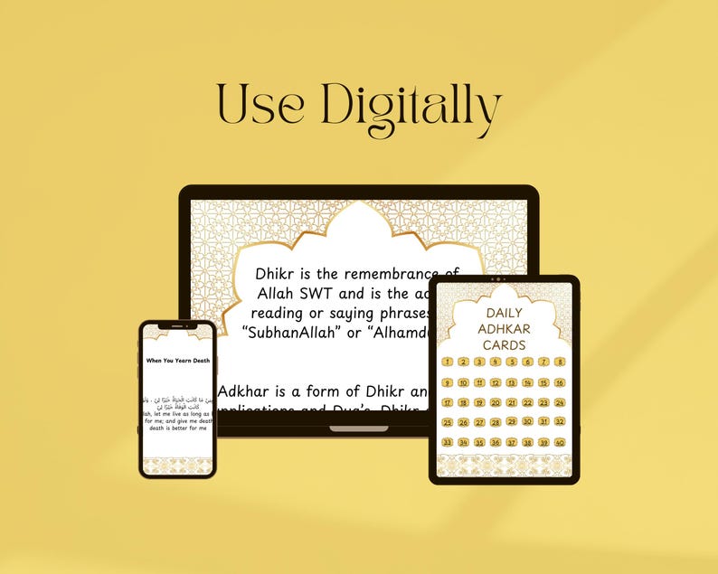 Daily Adhkar Cards - Islamic Prayer, Supplication, Dhikr (digital ...