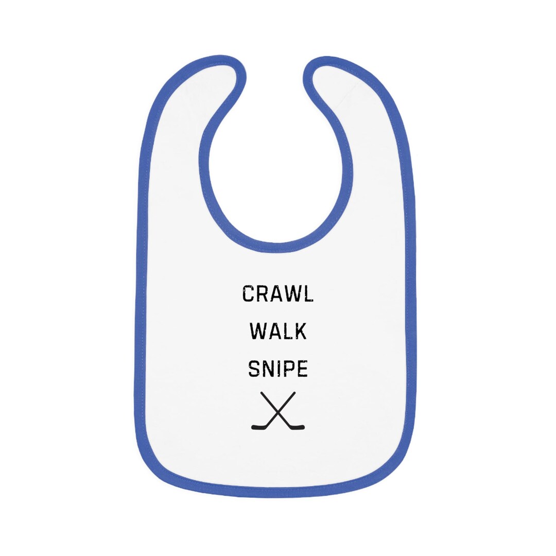 Crawl Walk Snipe Baby Contrast Trim Jersey Bib // Hockey Accessory ...