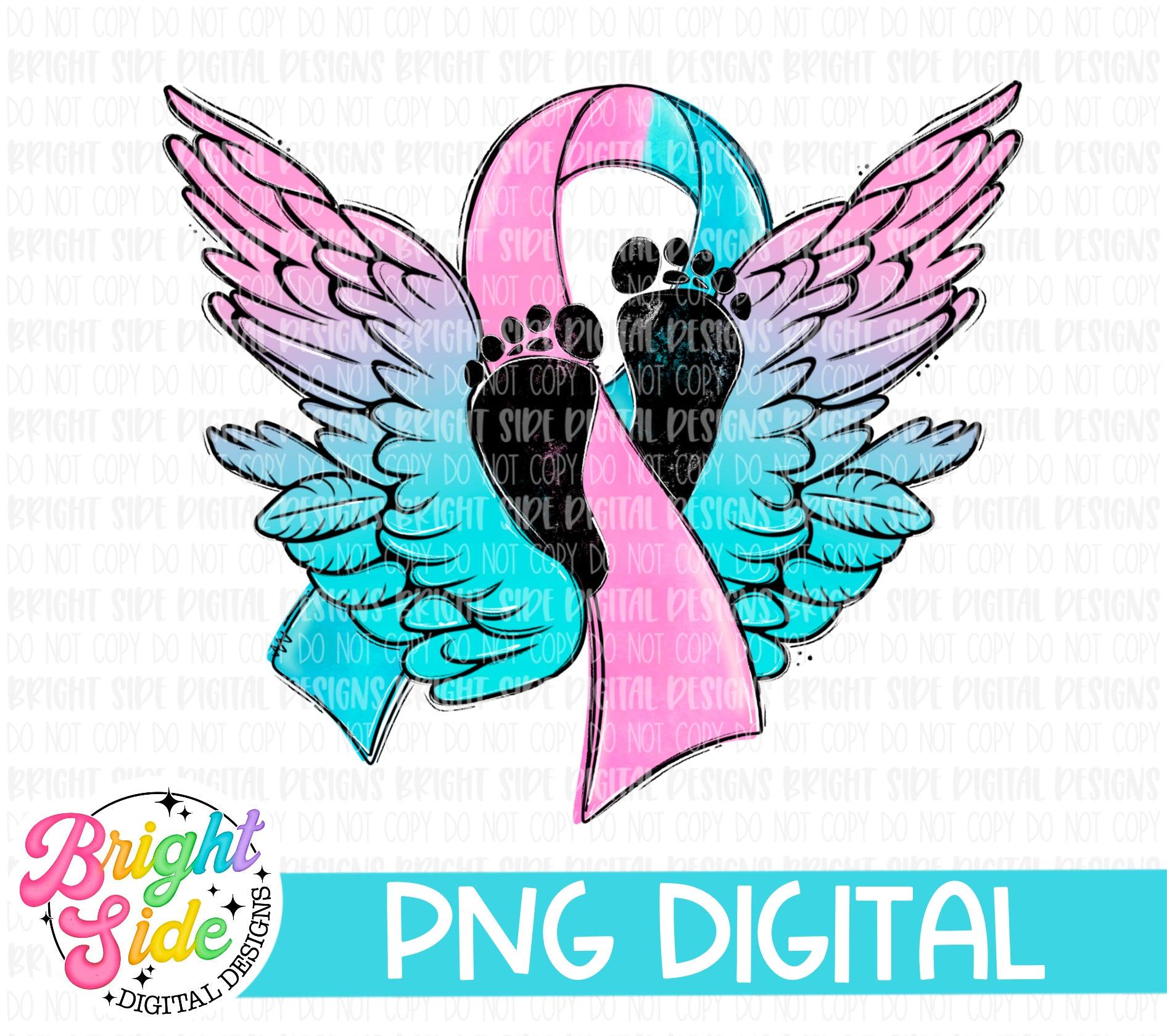 Pregnancy and Infant Loss Ribbon With Wings and Baby Feet - Etsy