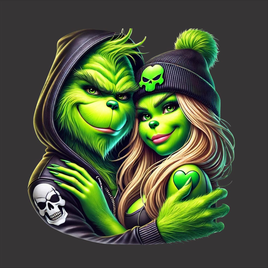 Diseño de pareja Grinch Png, clipart de Grinch, adornos de Grinch, vaso ...
