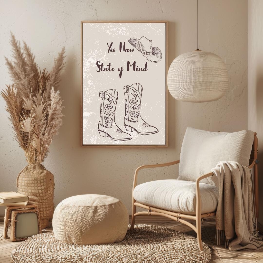 Yee Haw State of Mind, Digital Print, Artwork, Printable, Country Art ...