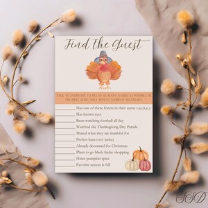 Find the Guest Thanksgiving Game Fun Printable Icebreaker for Family ...