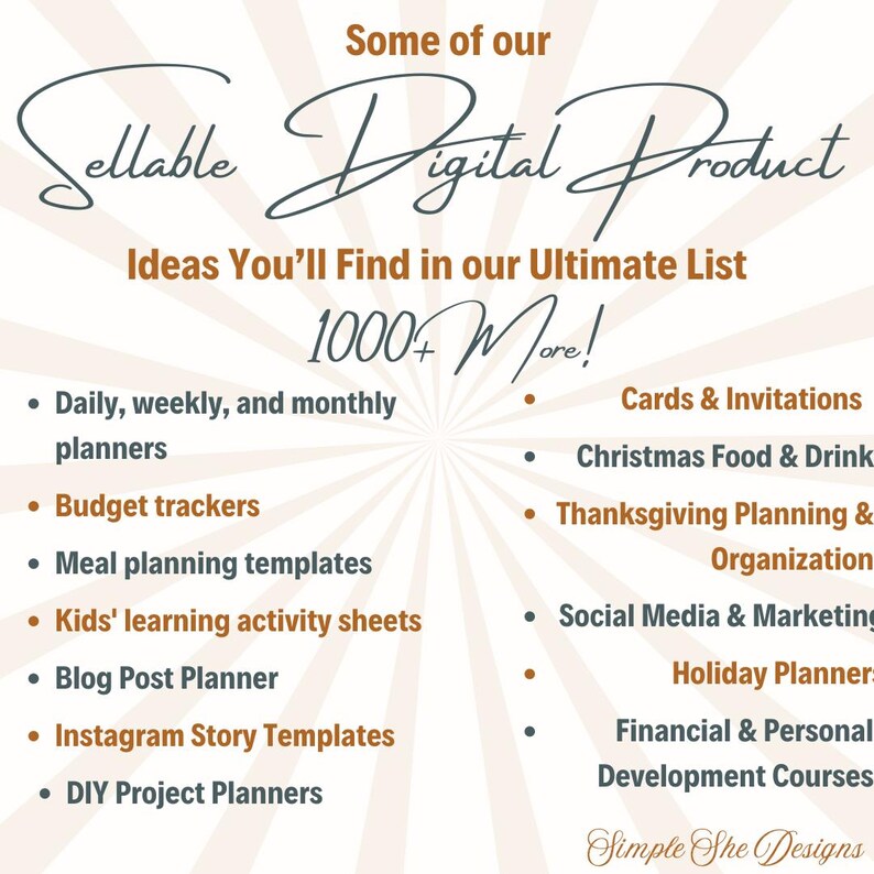 Ultimate Guide to 1000+ Sellable Digital Product Ideas: Niche Starter ...