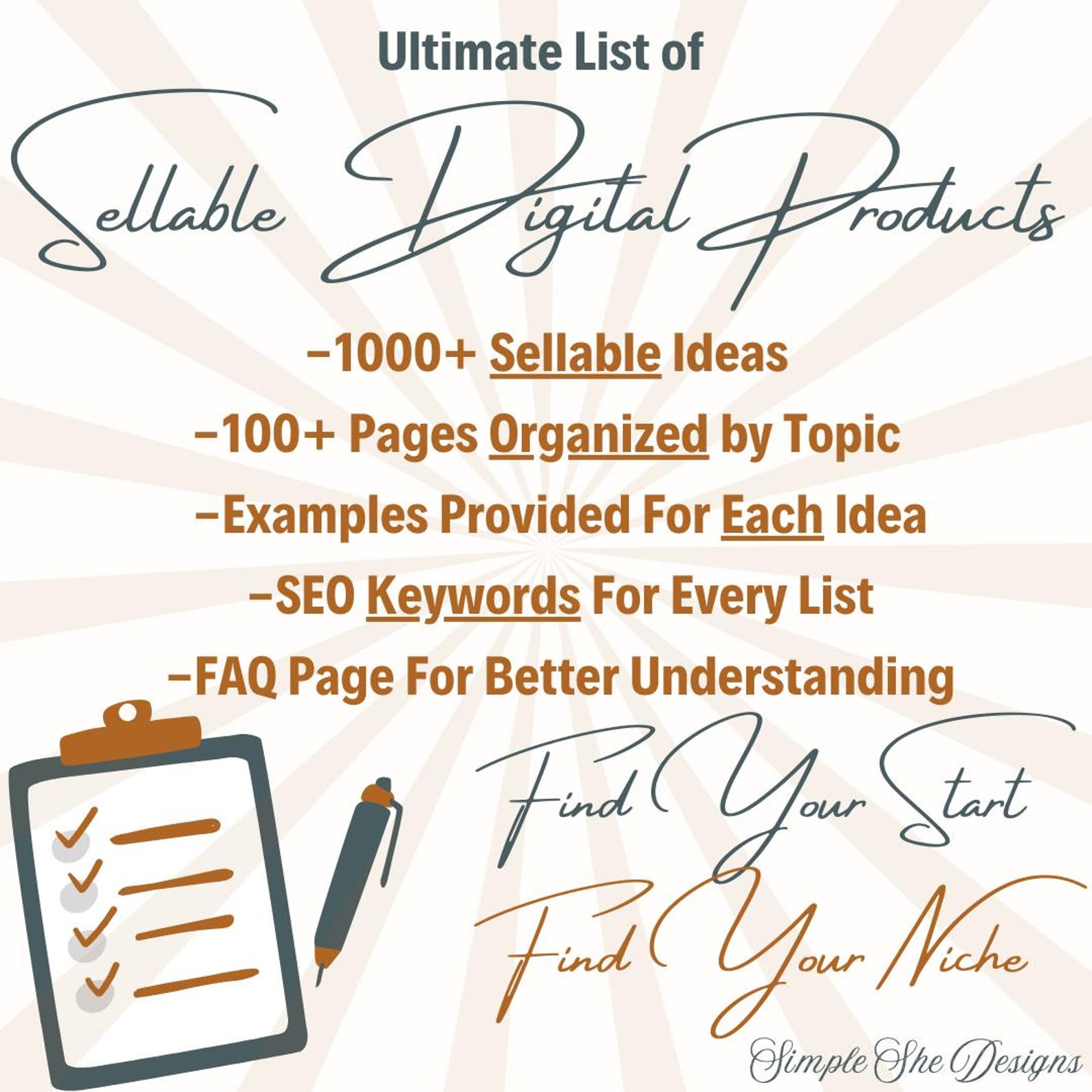 Ultimate Guide to 1000+ Sellable Digital Product Ideas: Niche Starter ...