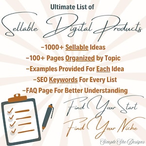 Ultimate Guide to 1000+ Sellable Digital Product Ideas: Niche Starter ...
