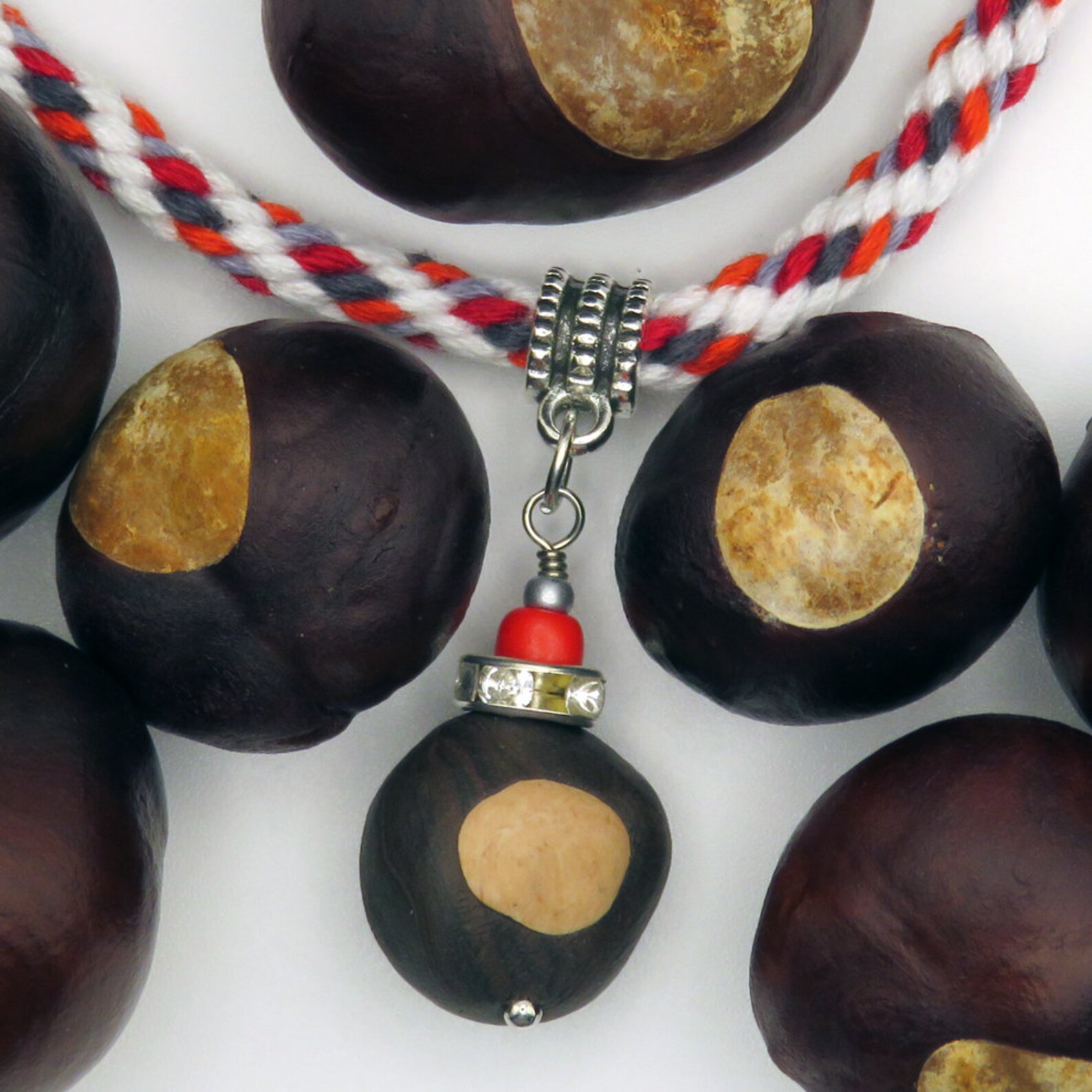 Buckeye Bead Necklace, Kumihimo Braided Cord, Ohio State Fan Gift - Etsy