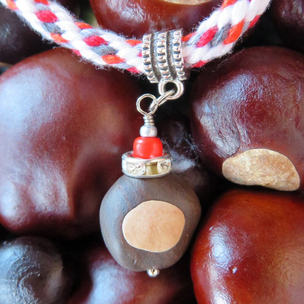 Buckeye Bead Necklace, Kumihimo Braided Cord, Ohio State Fan Gift - Etsy