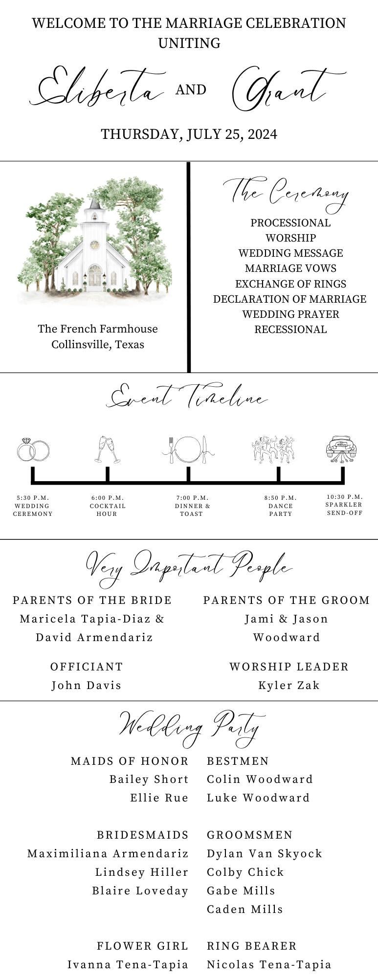 Infographic Wedding Program Template - Etsy