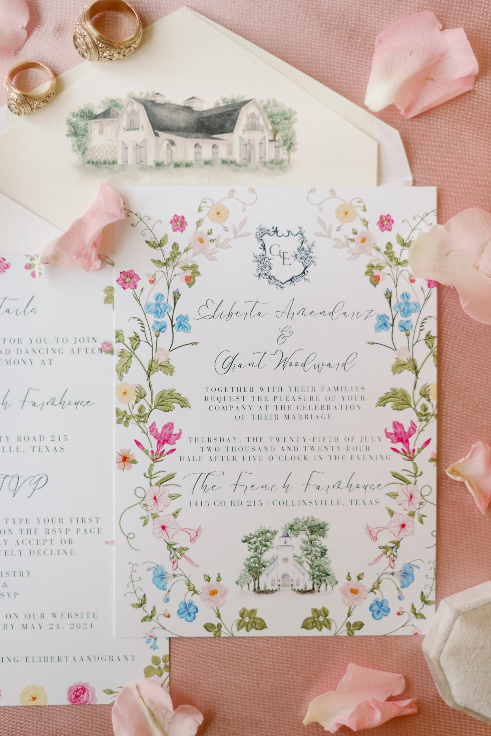 Custom Floral Wedding Invitation - Etsy