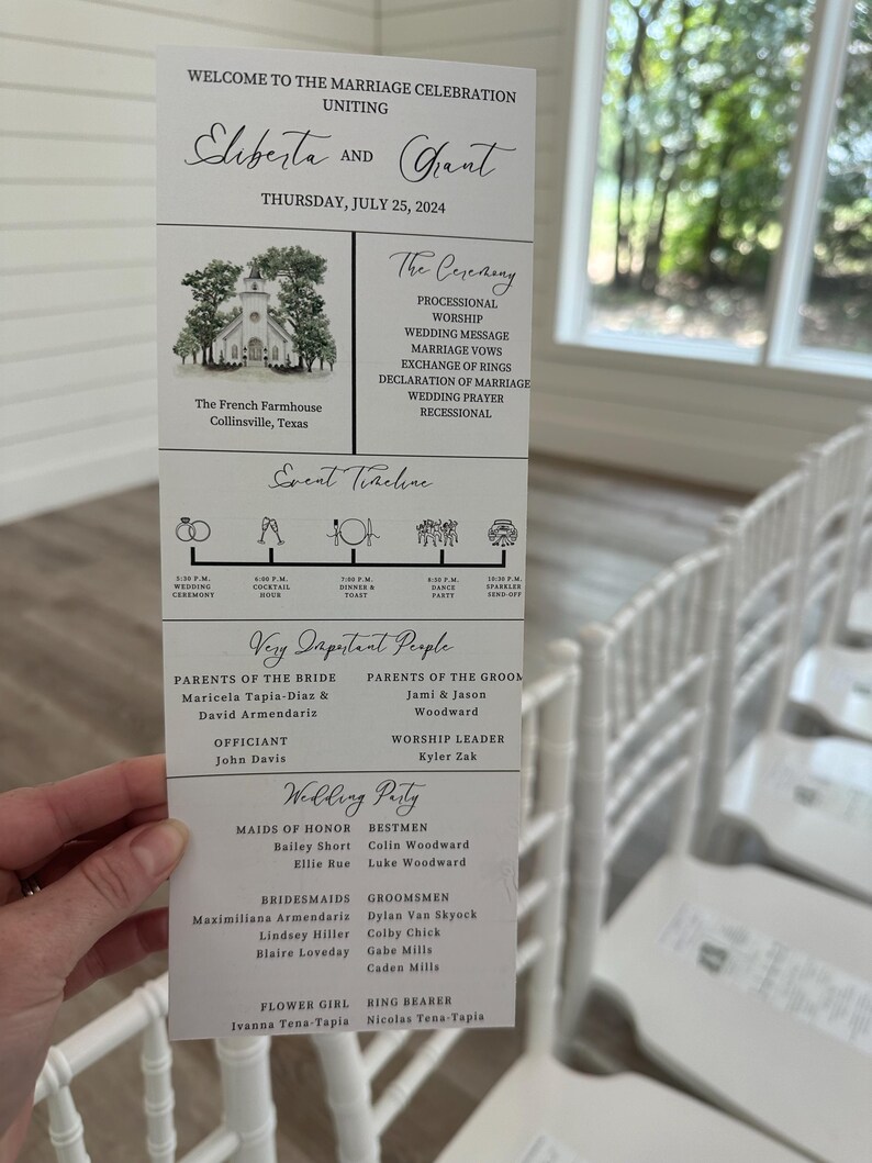 Infographic Wedding Program Template - Etsy