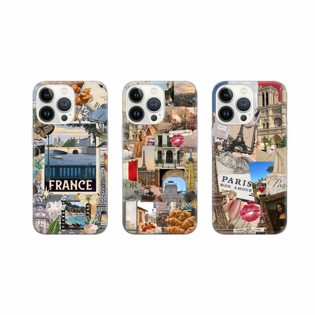 France Phone Case Paris Collage Cover for iPhone 16 Pro, 15, 14, 13, 12 ...