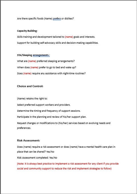 Support Plan NDIS, Care Plan, NDIS Support Plan - Etsy Australia