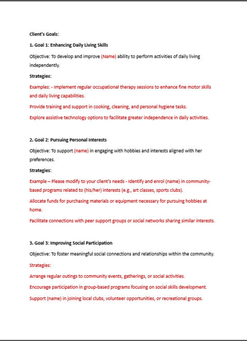 Support Plan NDIS, Care Plan, NDIS Support Plan - Etsy Australia