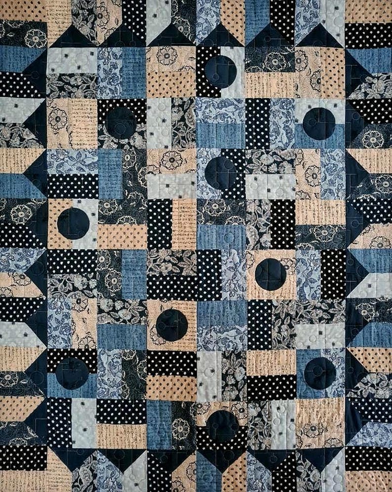 Just Quilting Bricks and Circles Quilt Digital Pattern, Japanese Wagara ...