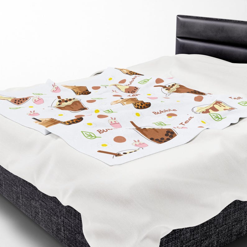Cozy Bubble Tea Blanket, Plush Throw for Tea Lovers, Cute Gift for Her ...