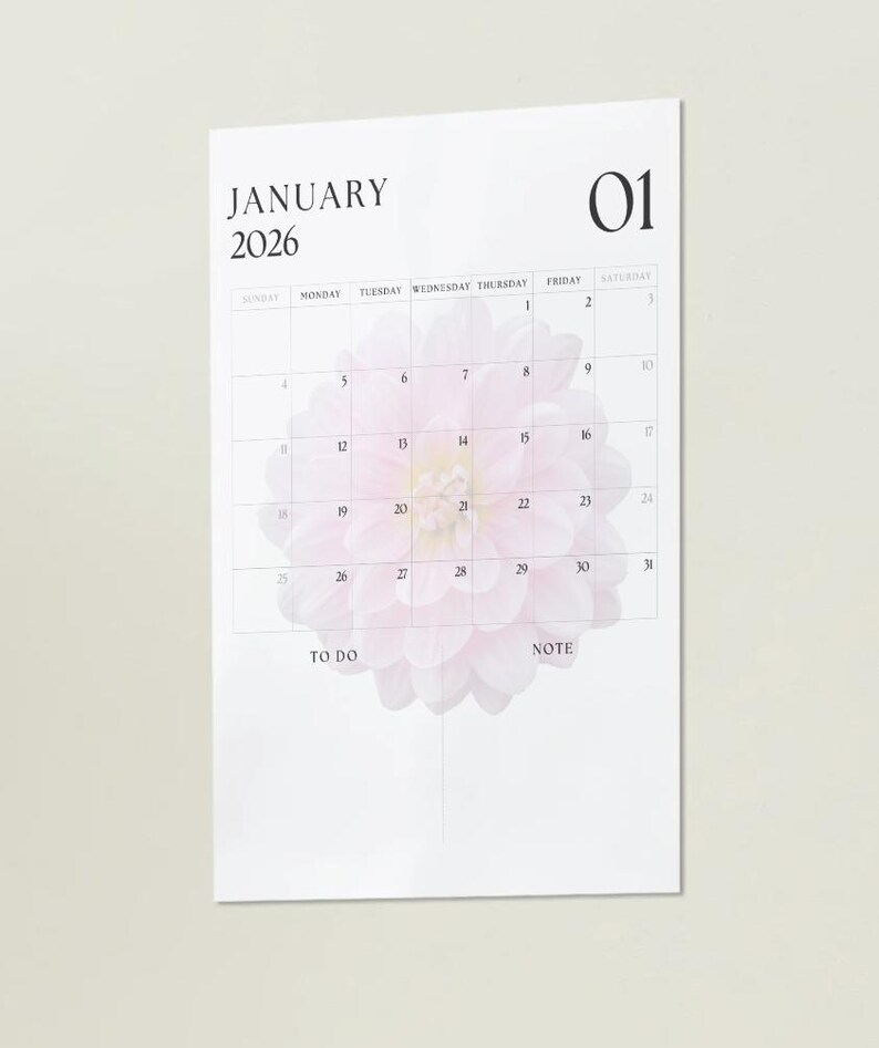 Flower Themed Calendar 2026 - Etsy