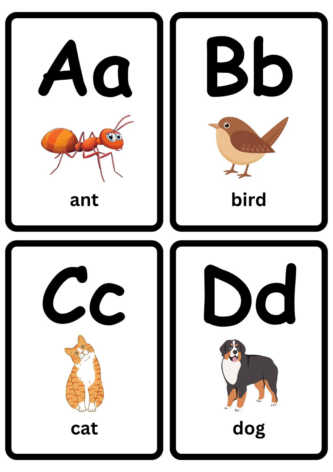 ABC & 123 Flash Cards | Kids Learning Printables (digital Download) - Etsy
