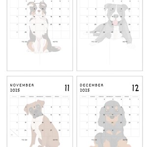 Dog Themed Printable Calendar for 2025 - Etsy